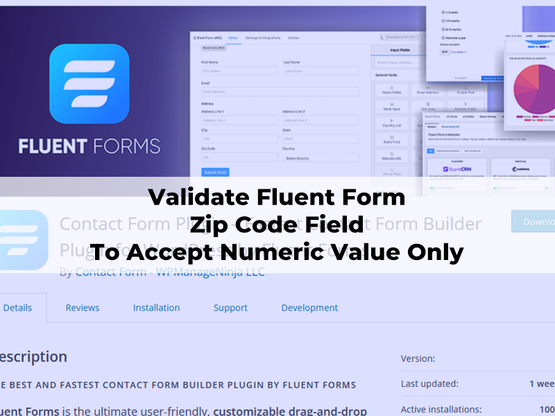 How To Validate And Ensure Fluent Form Address Zip Code Field Accept 